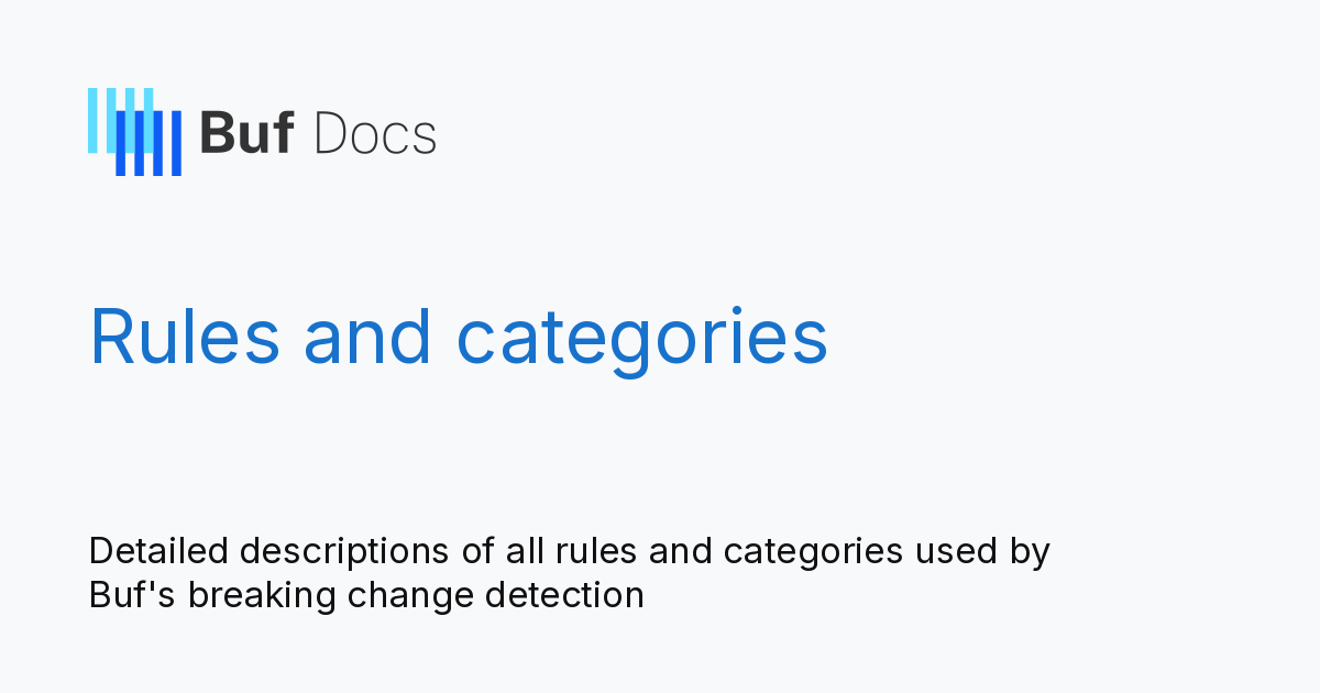 Rules and categories