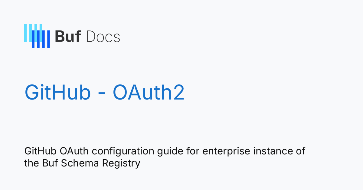 Github Oauth2 Buf Docs 2657
