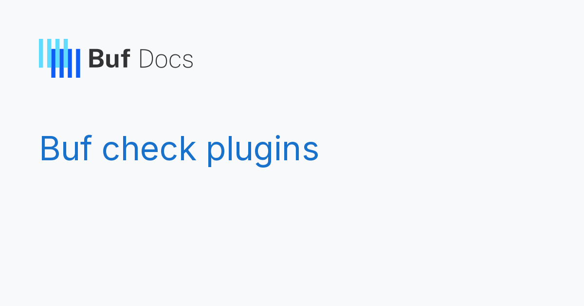 Buf check plugins - Buf Docs