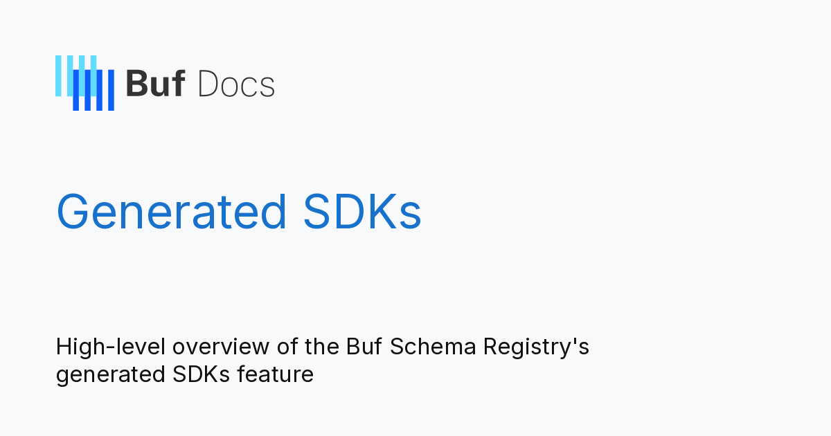 Generated SDKs – Overview