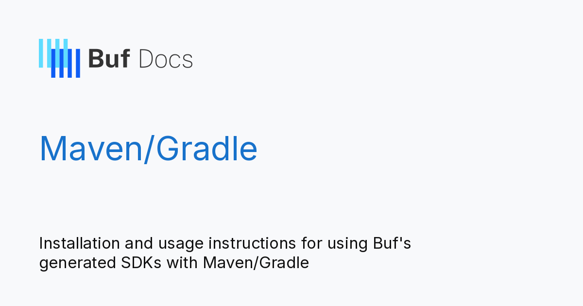 Maven/Gradle - Buf Docs