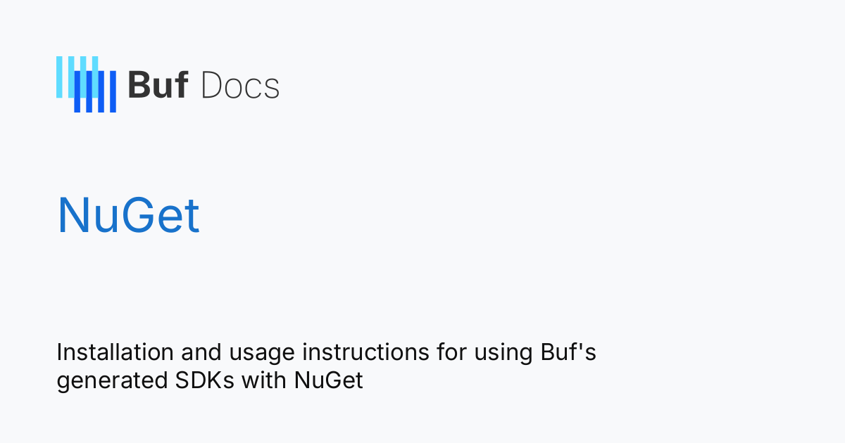 NuGet - Buf Docs