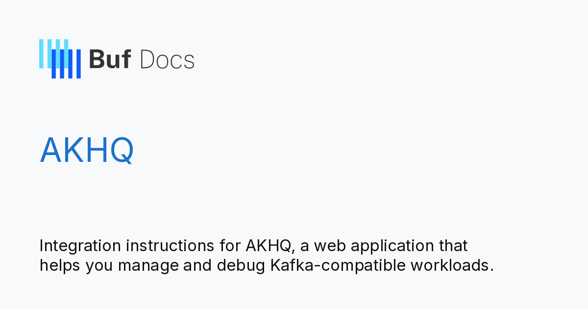 AKHQ - Buf Docs