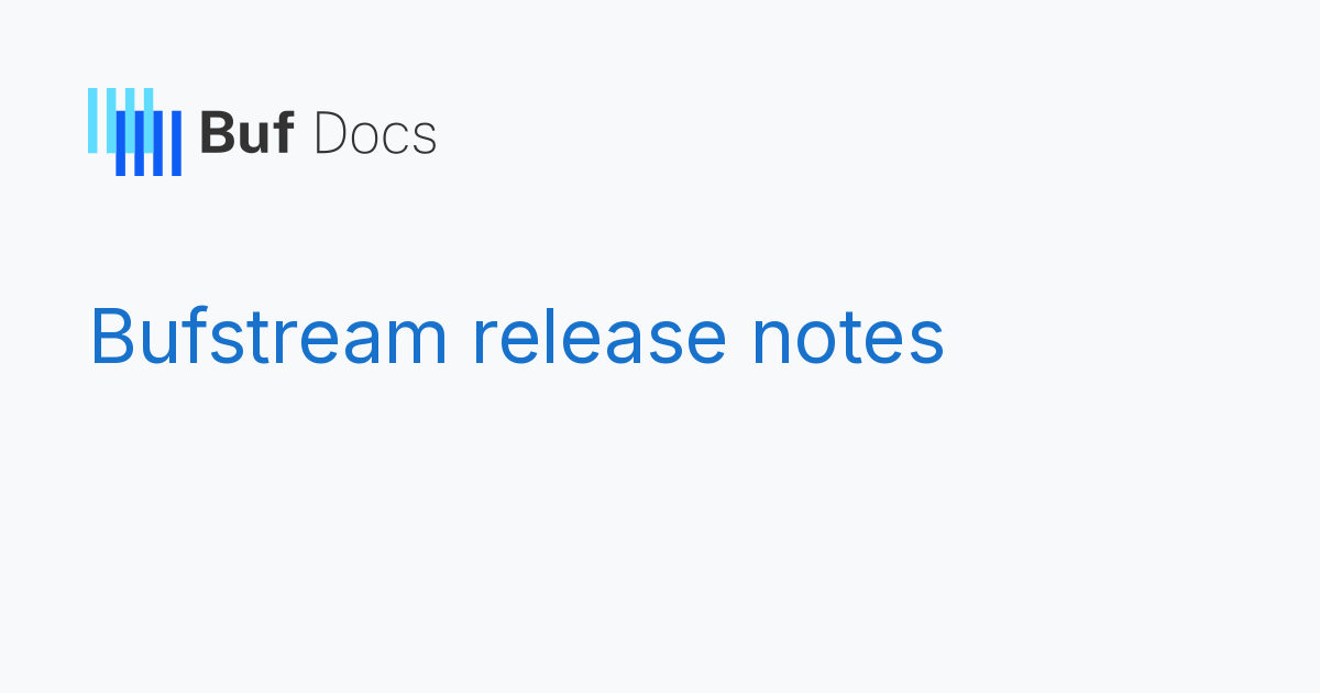 Releases - Buf Docs