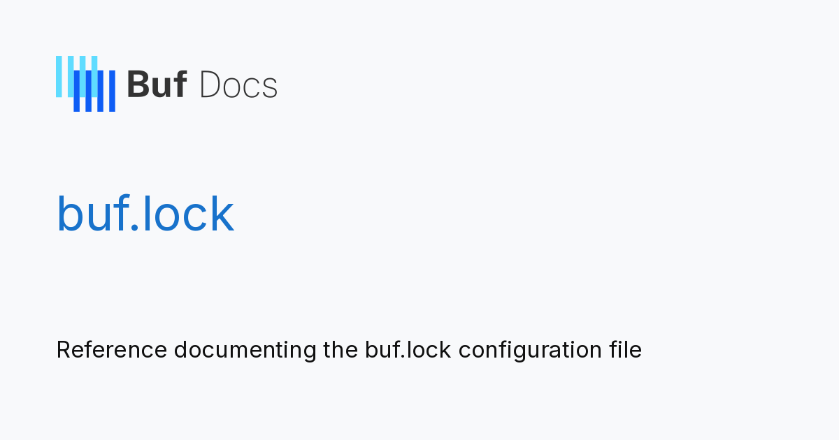buf.lock - Buf Docs