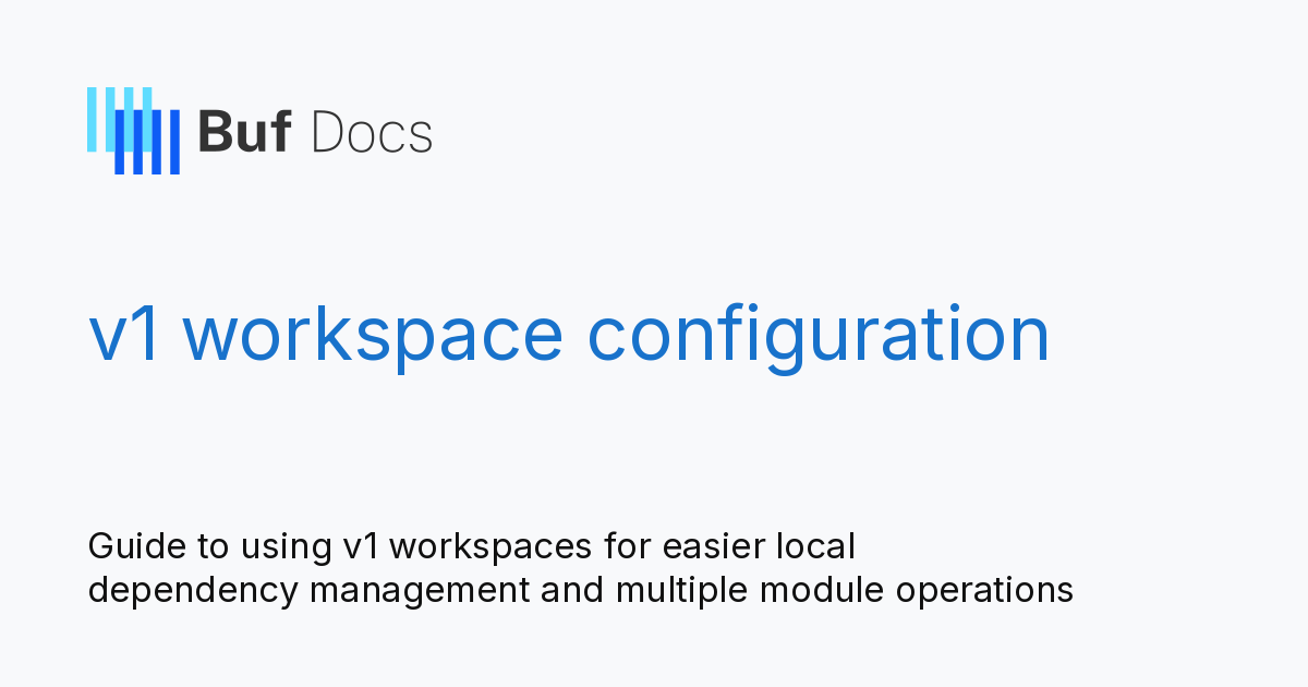v1 workspace configuration